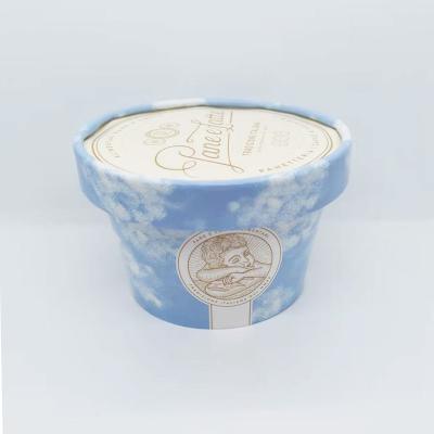 China 8.5oz 260ml Ice Cream Paper Cup With Lid Eco Friendly Take Away Containers for sale