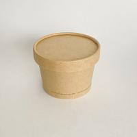 China Hot Soup Paper Cup With Lid 8oz 240ml PE Coated Kraft Takeaway Noodle Bowls for sale
