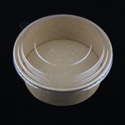 China Food Container Brown Kraft Paper Bowl , Single Wall 750ml Kraft Salad Bowl for sale