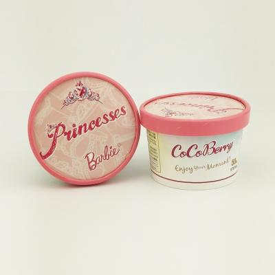 China Disposable Ice Cream Paper Cup With Lid Leakproof Custom Bowls 3oz 85ml for sale