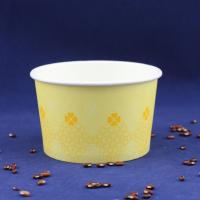 China Single Serve Takeaway Ice Cream Tubs , Yogurt Paper Cups With Plastic Dome Lids for sale
