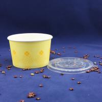 China Single Serve Takeaway Ice Cream Tubs , Yogurt Paper Cups With Plastic Dome Lids for sale