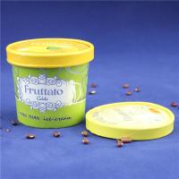 China PE Coated Ice Cream Paper Cup With Lid Plastic Spoon Double Wall Packaging for sale