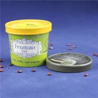 China PE Coated Ice Cream Paper Cup With Lid Plastic Spoon Double Wall Packaging for sale