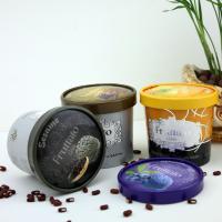 China PE Coated Ice Cream Paper Cup With Lid Plastic Spoon Double Wall Packaging for sale