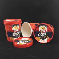 China 475ml Biodegradable Ice Cream Tubs With Lids , 520ml Ice Cream Paper Bowl for sale