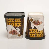 China Hot Food Noodle Paper Cup 600ml Disposable Custom Printing Square Bowl With Lid for sale