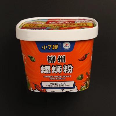 China Waterproof Takeaway Noodle Paper Cup 1000ml Printing Square Bowl With Lid for sale