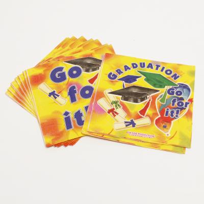 China 250 * 250mm Printing Paper Napkin 2 PLY Custom Logo Flower Decoration For Child for sale