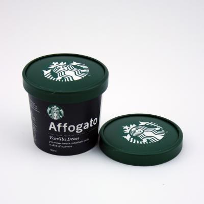 China Flat Mouth Ice Cream Paper Cup With Lid 80g Disposable Custom Printed Dishes for sale