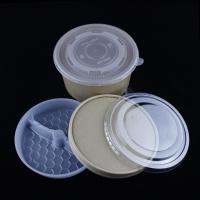 China Biodegradable Paper Salad Bowls With Lids Food Grade Brown Container for sale