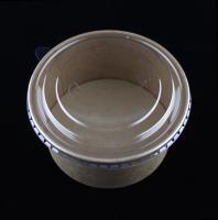 China Biodegradable Paper Salad Bowls With Lids Food Grade Brown Container for sale