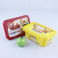 China Tightly Sealed Ice Cream Paper Cup With Lid Degradable Square Takeaway Tubs for sale