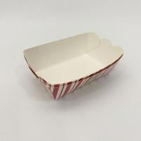 China Takeaway Food Paper Trays Compostable Boat Shaped Cake Packaging Container for sale