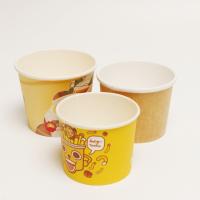 China Disposable Fast Food Packaging Take Away Container Paper Soup Cup/ Paper Noodle Cup With Lid for sale