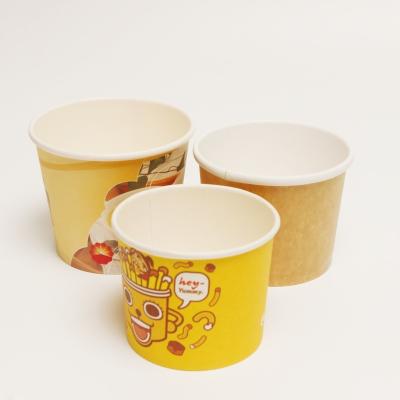 China Disposable Fast Food Packaging Take Away Container Paper Soup Cup/ Paper Noodle Cup With Lid for sale