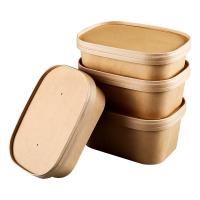 China factory produce printed Medium Square Paper Bowl Packaging - Secure Packaging with paper lids for sale