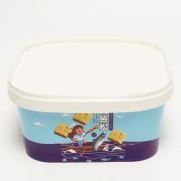 China Eco Friendly Takeaway Paper Bowl , 1100ml Square Salad Paper Food Container With Lid for sale