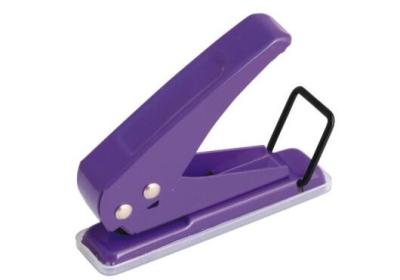 China 6mm Hole 14 Sheets Paper Availbale Purple Color Metal One Hole Paper Punch for sale
