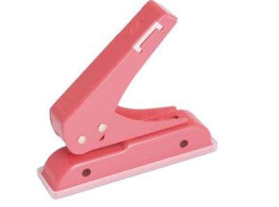 China 6mm Hole 22 Sheets Paper Avaliable Pink Color Metal One Hole Paper Punch for sale