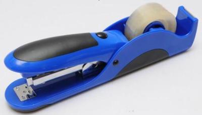 China Hot Sale Promotion Staple Size#24/6 26/6 Blue Color Tape Dispenser With Stapler Set for sale