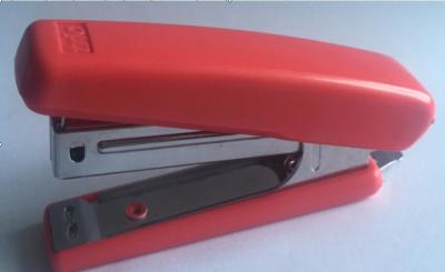 China Red Color 10 Sheets Paper Available #10 staple Plastic And Metal Material Stapler for sale