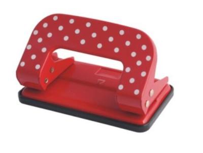 China Factory Sales Red Color Point Printed 8mm Hole 2 Holes Paper Punch for sale