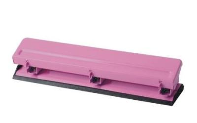 China China Factory Sale Pink Color 10 sheets capacity 3 holes adjustable office paper punch for sale