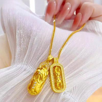 China 18K Gold Pixiu Pendant Moissanite Charm 0.3g 8mm Chinese Dragon Design Customized Luxury Jewelry for sale