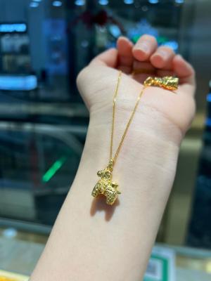 China 18K Gold Moissanite Pendant Horse Zodiac Coin Design 13.8mm 0.27g China-Chic for sale
