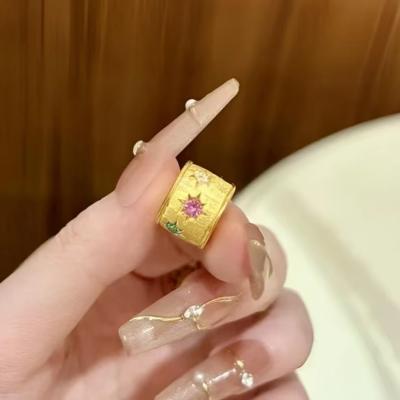 China 18K Gold Moissanite Star Tube Pendant 11mm Width 0.53g No Chain for sale