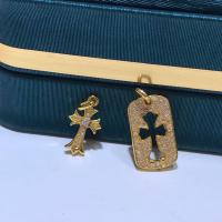 China 18K Gold Moissanite Rectangular Cross Pendant 9.8mm Modern Geometric Design for sale