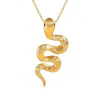 China 18K Gold Moissanite Snake Pendant 11mm Width 0.25g Weight Fine Jewelry for sale