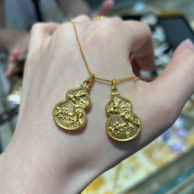 China 18K Gold Pendant Bird Design Gourd Shape Anniversary Jewelry 0.5g 15.7mm for sale
