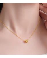 China Minimalist 18K Gold Pendant Cylindrical 5.3mm 0.1g Stylish Fine Jewelry for sale