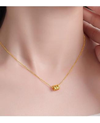 China Minimalist 18K Gold Pendant Cylindrical 5.3mm 0.1g Stylish Fine Jewelry for sale