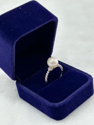 China 925 Silver Natural Freshwater Pearl Ring 9.5-10mm for Women Elegant Classic Jewelry Gift for sale