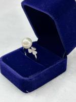 China 925 Silver Natural Freshwater Pearl Ring 9.5-10mm Women Jewelry for sale