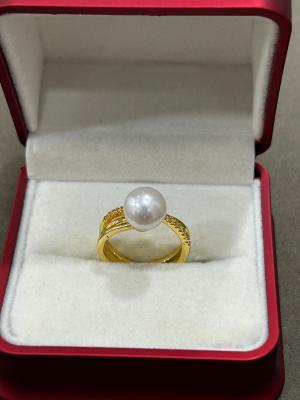 China Elegant 925 Silver Stackable Freshwater Pearl Ring with Natural Freshwater Pearl and Stackable Design for sale