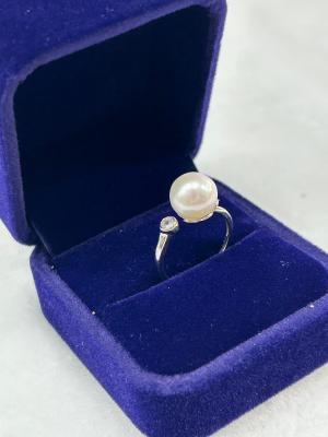 China Natural Freshwater Pearl Ring 925 Silver 10-12mm Split Shank Elegant Design for sale