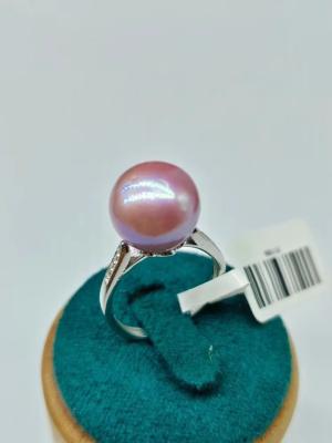 China Hypoallergenic 925 Silver Ring 12-12.5mm Natural Freshwater Pearl Elegant Jewelry for sale