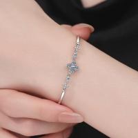 China 925 Silver Moissanite Bracelet Adjustable 16-18cm Sparkling Luxury Jewelry for sale