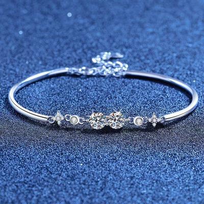 China 925 Silver Moissanite Bracelet 16-18cm Designer Fashion Jewelry for Women for sale