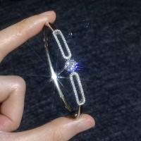 China 925 Silver Moissanite Bracelet Sparkling Wedding Engagement Jewelry 56-60mm for sale
