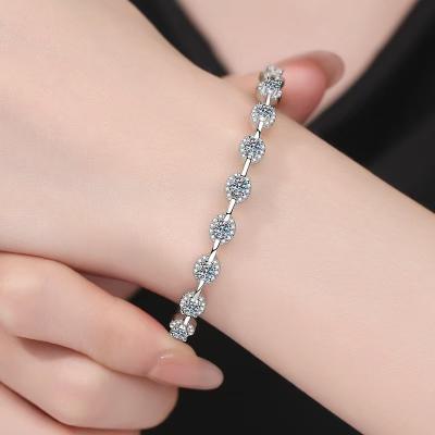 China 925 Silver Moissanite Bracelet Vintage Classic Bangle 56-60mm Ring Mouth for sale