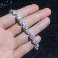 China 925 Silver Moissanite Bracelet 16-18cm Shiny Sterling Silver Jewelry for sale