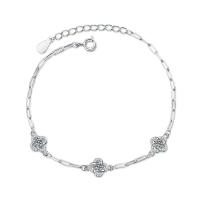 China 925 Silver Moissanite Bracelet Adjustable Length 16-18cm Sparkling Jewelry for Women for sale
