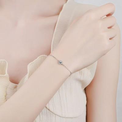 China 925 Silver Moissanite Bracelet Set 16-18cm Adjustable Length Anniversary Gift for sale