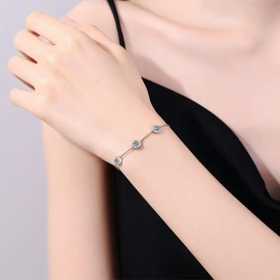 China 925 Silver Moissanite Bracelet Tarnish Resistant Durable 16-18cm Length for Women for sale