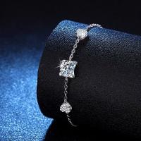 China 925 Sterling Silver Moissanite Bracelet 16-18cm Premium Solid Silver Jewelry for sale
